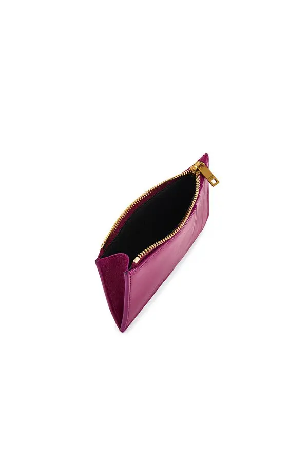 Saint Laurent Zipped Fragments Credit Card Case In Fuchsia - Deep